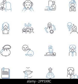 Women's advocacy line icons collection. Empowerment, Equality ...
