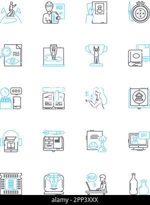 Academic instruction linear icons set. Education, Learning, Instruction ...