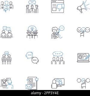 Speaking articulation line icons collection. Diction, Pronunciation, Enunciation, Articulate ...