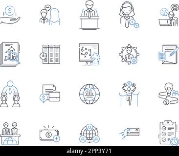 Revenue surplus line icons collection. Profit, Excess, Surplus, Gain ...