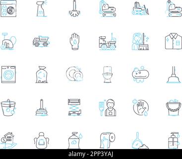 Tidying up linear icons set. Declutter, Organize, Simplify, Minimalism ...