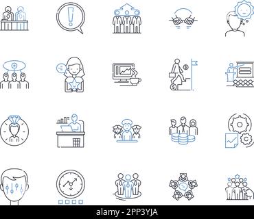 Headship line icons collection. Leadership, Authority, Responsibility ...
