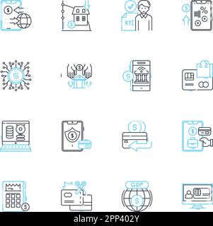 Biotechnology sector linear icons set. Genomics, Proteomics ...