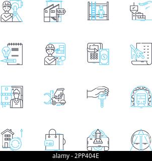Interior linear icons set. Ambiance, Texture, Style, Comfort, Elegance ...