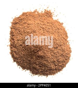 set of various nutmeg nut and powder isolated Stock Photo - Alamy