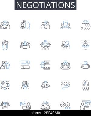 Exchange Talks line icons collection. Negotiation, Barter, Dialogue ...