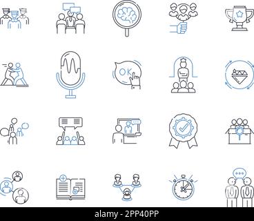 Leadership guidance line icons collection. Visionary, Empathy ...