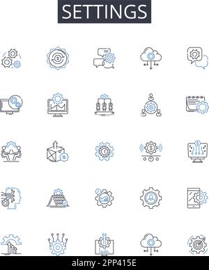 Ground rules line icons collection. Boundaries, Guidelines, Parameters ...