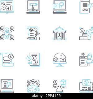 Capital allocation linear icons set. Efficiency, Budgeting, Analysis ...
