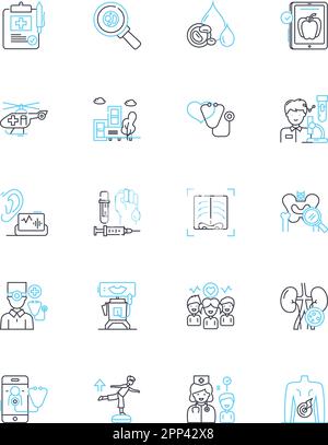 Wholeness linear icons set. Balance, Harmony, Integration, Unity ...