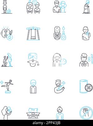 Kinship linear icons set. Family, Clan, Ancestry, Lineage, Inheritance ...