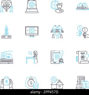 Assurance linear icons set. Confidence, Reliability, Trusrthiness ...