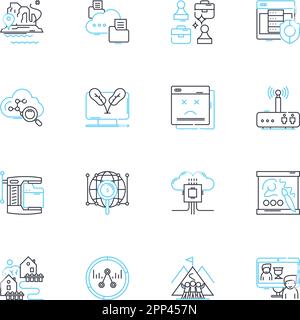 Bonding linear icons set. Connection, Unity, Closeness, Attachment ...