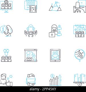 Affinity club linear icons set. ) Community) Membership) Connections ...