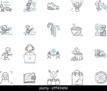 Composure line icons collection. Calmness, Poise, Serenity, Equanimity ...