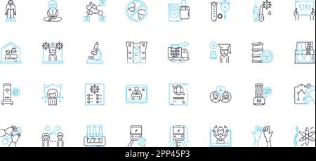 Germs linear icons set. Microbes, Bacteria, Virus, Pathogen, Infection ...