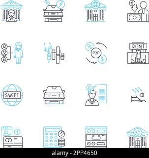Strategic forecasting linear icons set. Prediction, Analysis ...