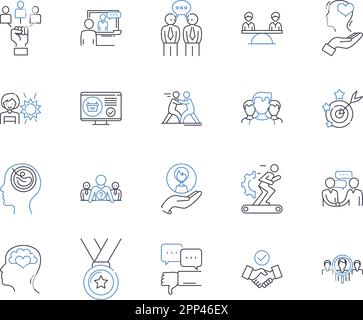 Coaching line icons collection. Mentorship, Guidance, Development ...