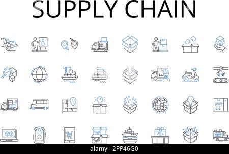Procurement pathway line icons collection. Procure, Supply, Acquisition ...