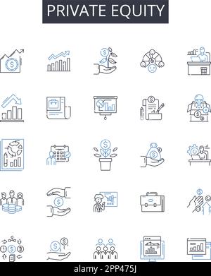 Private Equity line icons collection. Monopoly, Boardroom, Shareholders ...