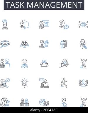 Timekeeping system line icons collection. Accuracy, Attendance, Automation, Biometric, Clock ...