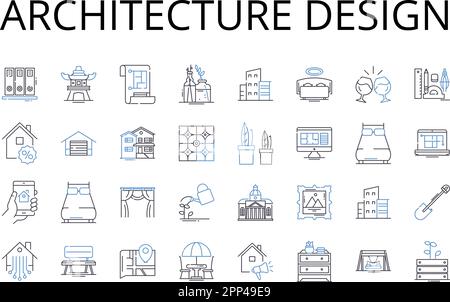 Architecture line icons collection. Mapping, Topography, Geospatial ...