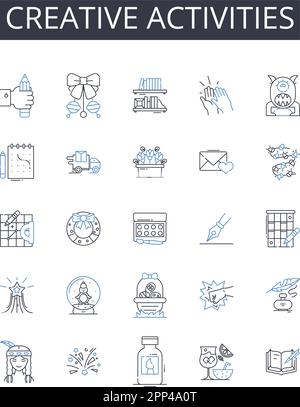 Creative activities line icons collection. Growth, Profit, Innovation ...