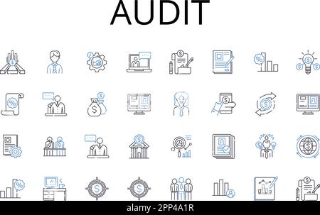 Audit line icons collection. Checkup, Verification, Inspection ...