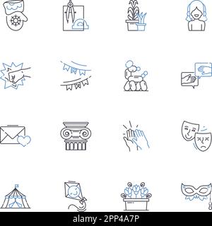 Skillfulness line icons collection. Aptitude, Adroitness, Proficiency ...