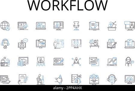 Project framework line icons collection. Methodology, Framework, Structure, Architecture ...