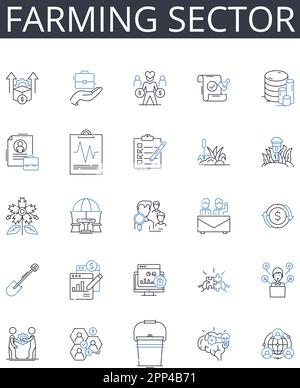 Tillage realm line icons collection. Plow, Cultivate, Soil, Furrow ...