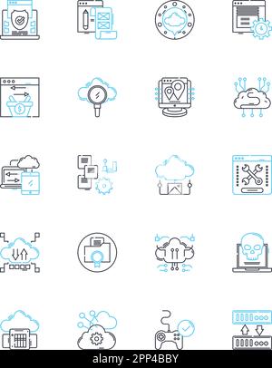 Ecosystem management linear icons set. Conservation, Sustainability ...
