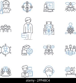 Migration line icons collection. Relocation, Immigration, Emigration ...