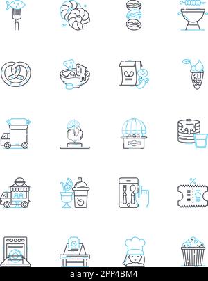 Ready meal linear icons set. Convenience, Nutrition, Flavorful, Quick ...