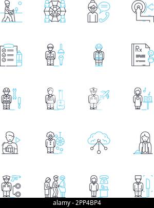 Reputation management linear icons set. Branding, Reputation, Online ...