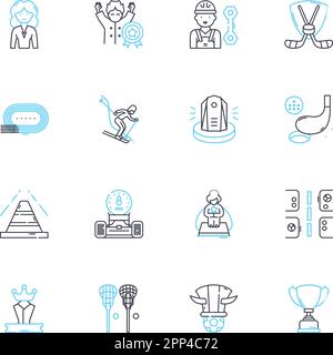 conqueror linear icons set. Victorious, Dominant, Leader, Conquering ...