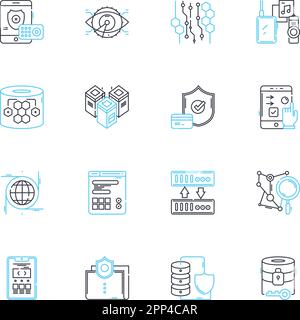 Protected intel linear icons set. Confidential, Classified, Secret ...