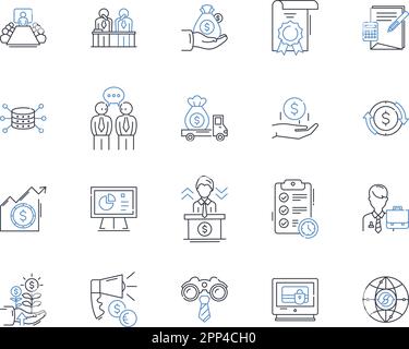 Conglomeration line icons collection. Merger, Amalgamation, Integration ...