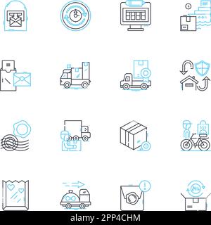 Dispatch line icons collection. Delivery, Logistics, Shipping ...