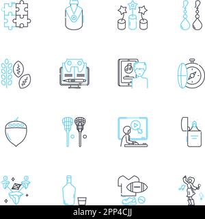 Timid hesitation linear icons set. Shy, Hesitant, Demure, Insecure ...