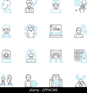 Social awareness linear icons set. Empathy, Tolerance, Compassion ...