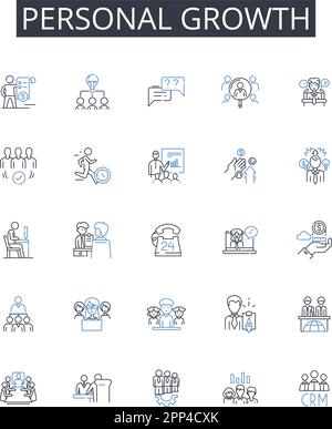 Personal growth line icons collection. Self-improvement, Personal development, Advancement ...
