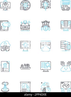 Bonding linear icons set. Connection, Unity, Closeness, Attachment ...