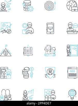 Asset preservation linear icons set. Security, Conservation, Protection ...