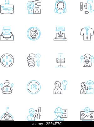 Supervisory board linear icons set. governance, oversight, directors, trustees, leadership ...