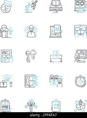 Guidelines line vector icons and signs. Rule, Procedure, Protocol, Code, Standard, Regulation ...