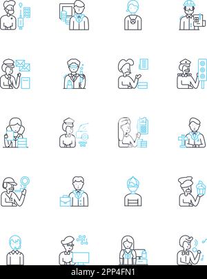 Nicknames linear icons set. Monikers, Handles, Aliases, Tags, Noms-de ...