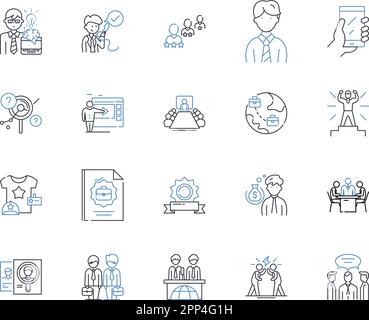 Performance Assessment line icons collection. Evaluation, Audit, Feedback, Review, Rating ...