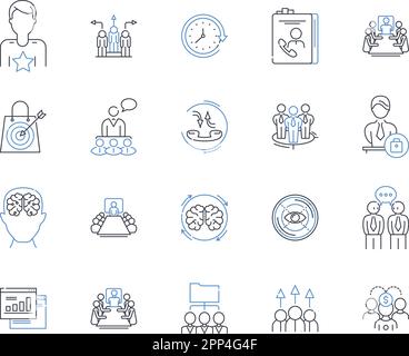 Combined Effort line icons collection. Synergy, Collaboration, Unity ...
