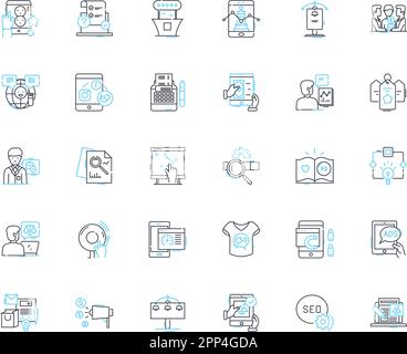 Film lists linear icons set. Genre, Selection, Collection, Rankings ...